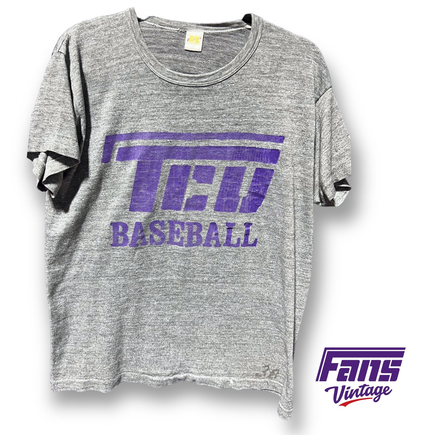 RARE 70s Vintage TCU Baseball team-issued Flying T Logo Single Stitch ...