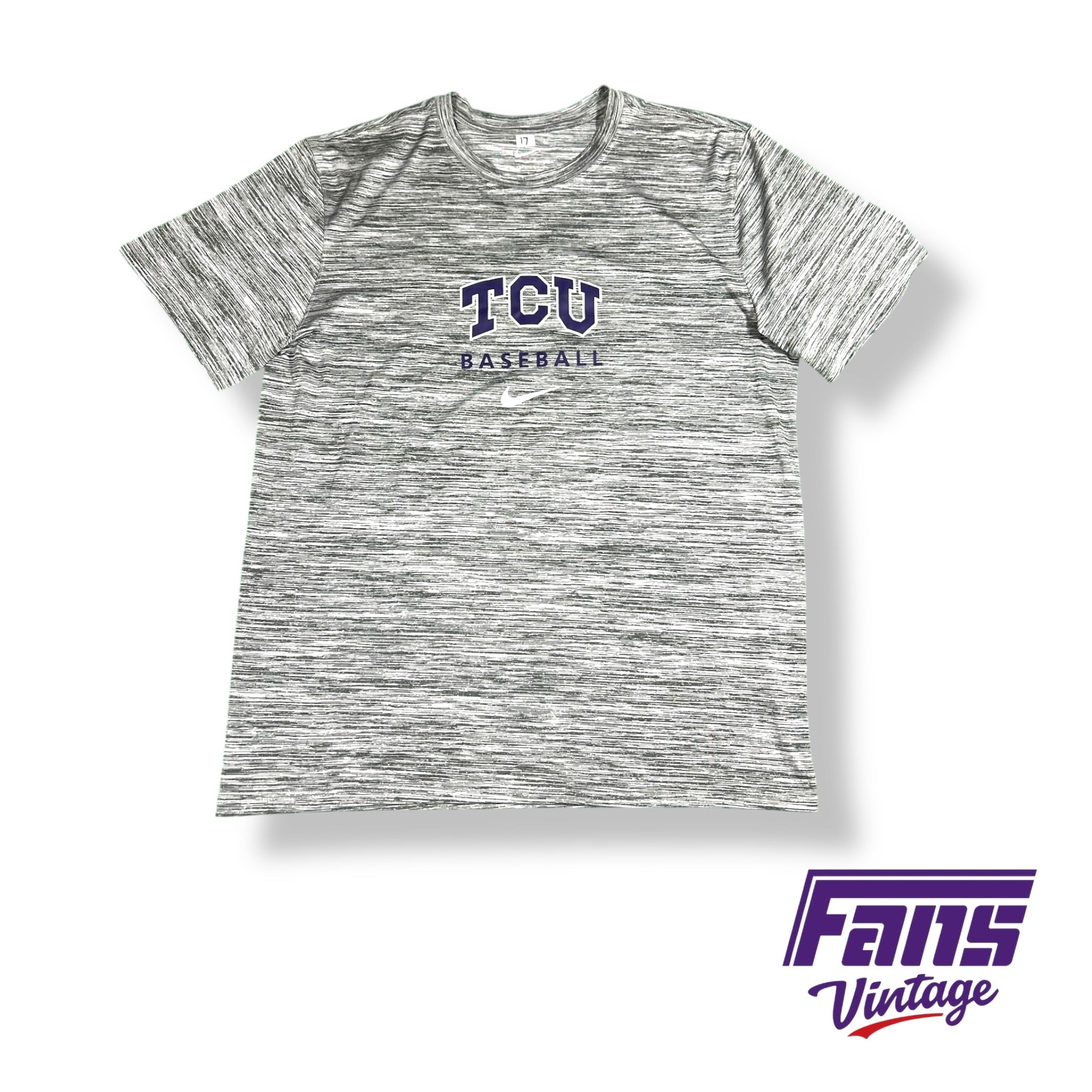 TCU Baseball team issued Heather gray Nike training tee – Fans Vintage