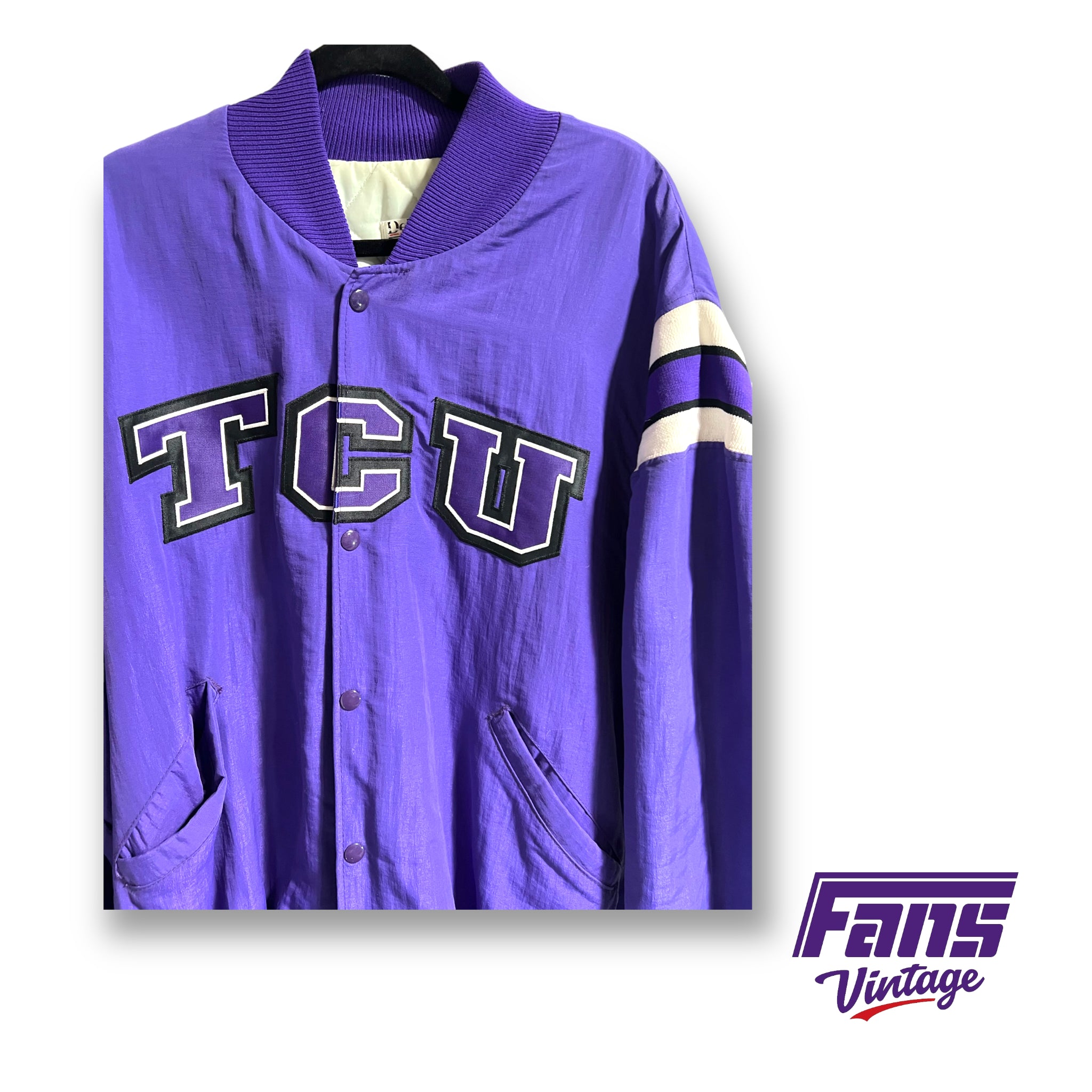 80's vintage TCU Baseball team issued bomber style jacket - Insane ...